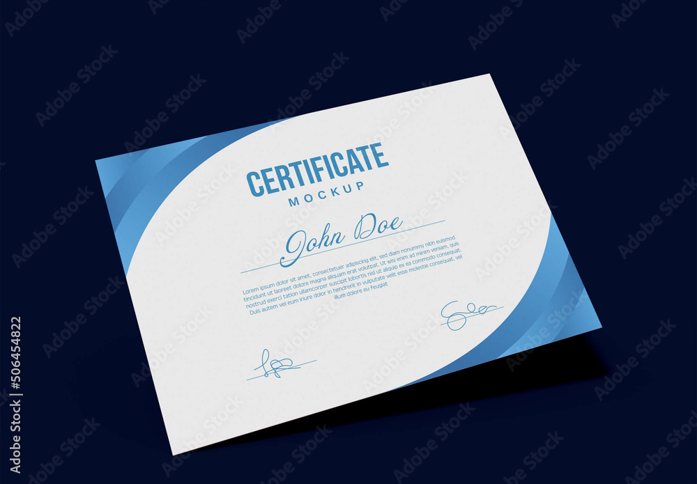 Isolated Certificate Layout Mockup Stock Template | Adobe Stock