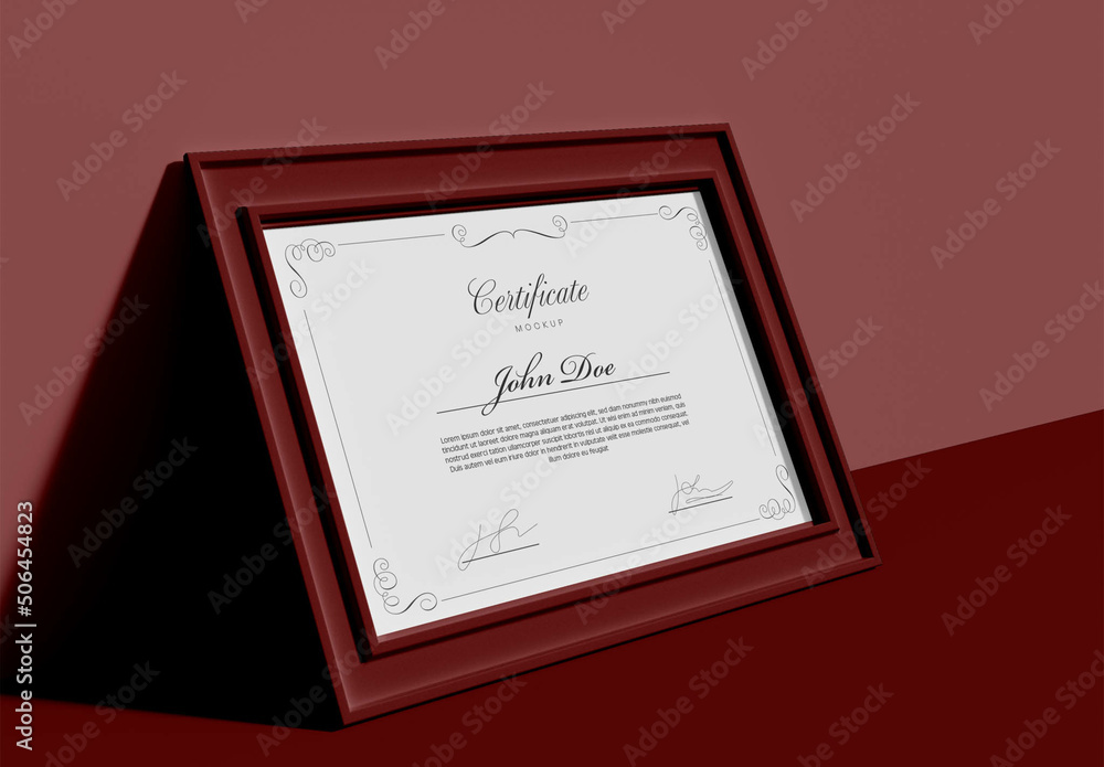 Square Certificate Mockup Stock Template | Adobe Stock