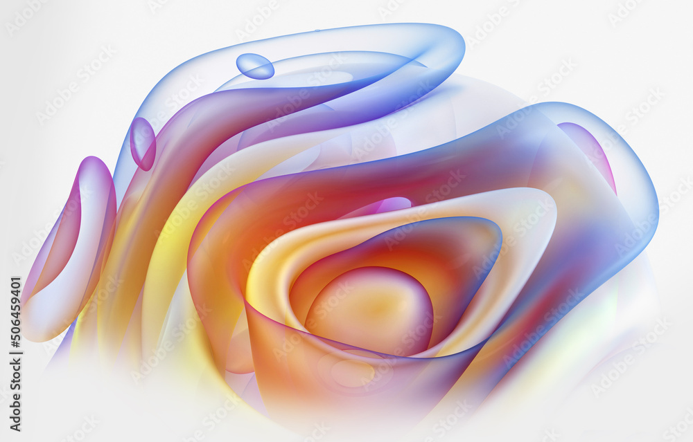 3d render with part of surreal abstract art 3d ball flower in organic ...
