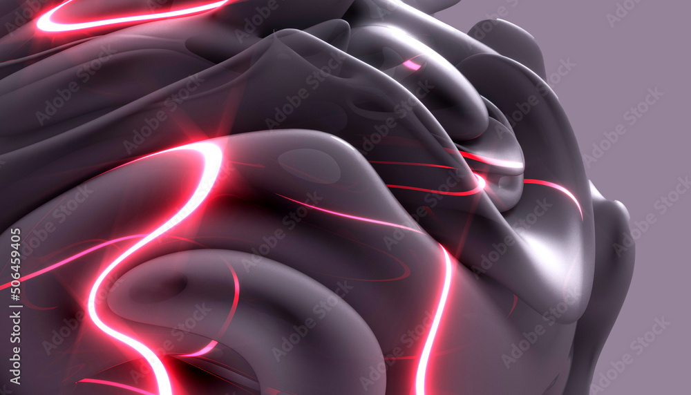 3d render of abstract art 3d background with part of surreal 3d alien ...