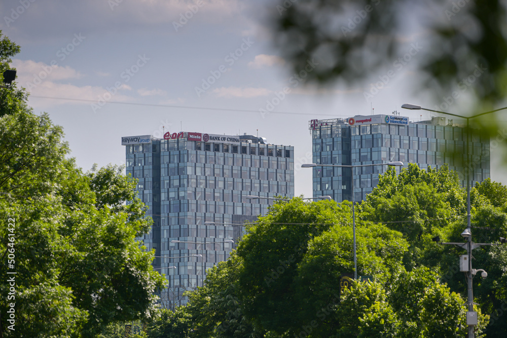 Foto de Landmarks of Bucharest. View to City Gate Towers high-end ...