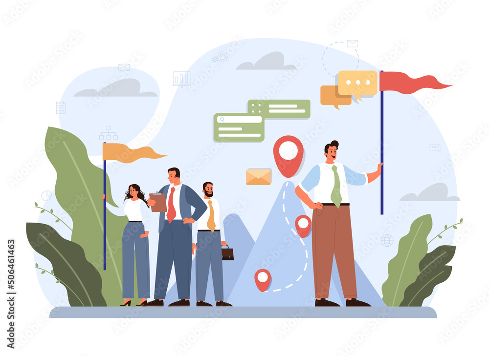 One against all concept. One character standing out of the crowd Stock ...