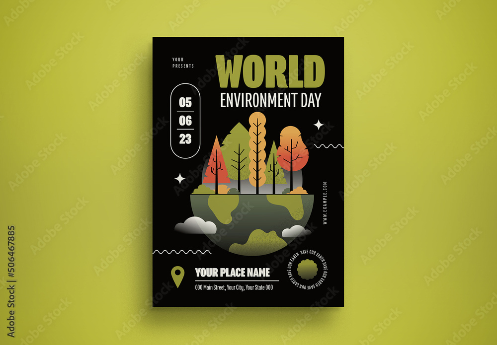 World Environment Day Flyer Layout Stock Template | Adobe Stock