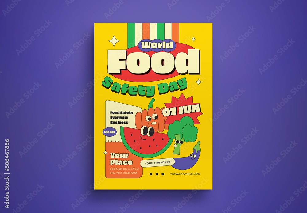 World Food Safety Day Flyer Layout Stock Template | Adobe Stock