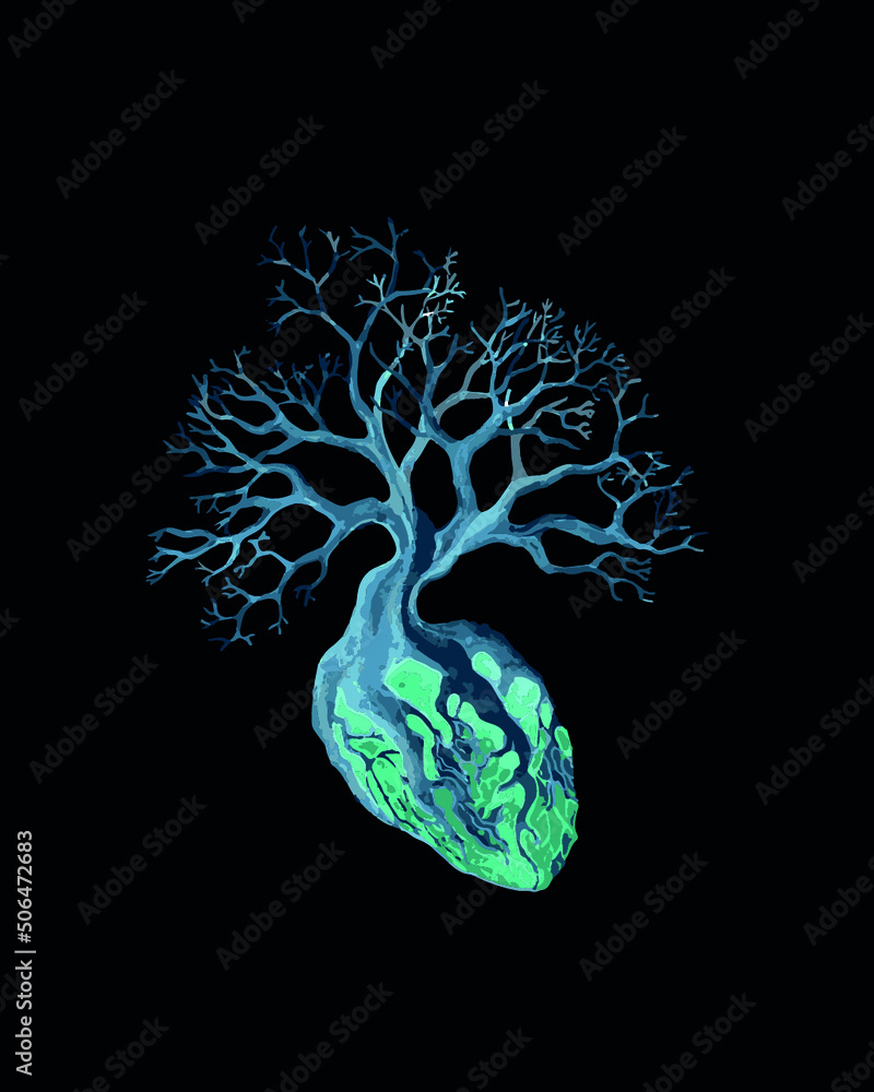 Inverted nature vector illustration. Symbolic representation of the ...