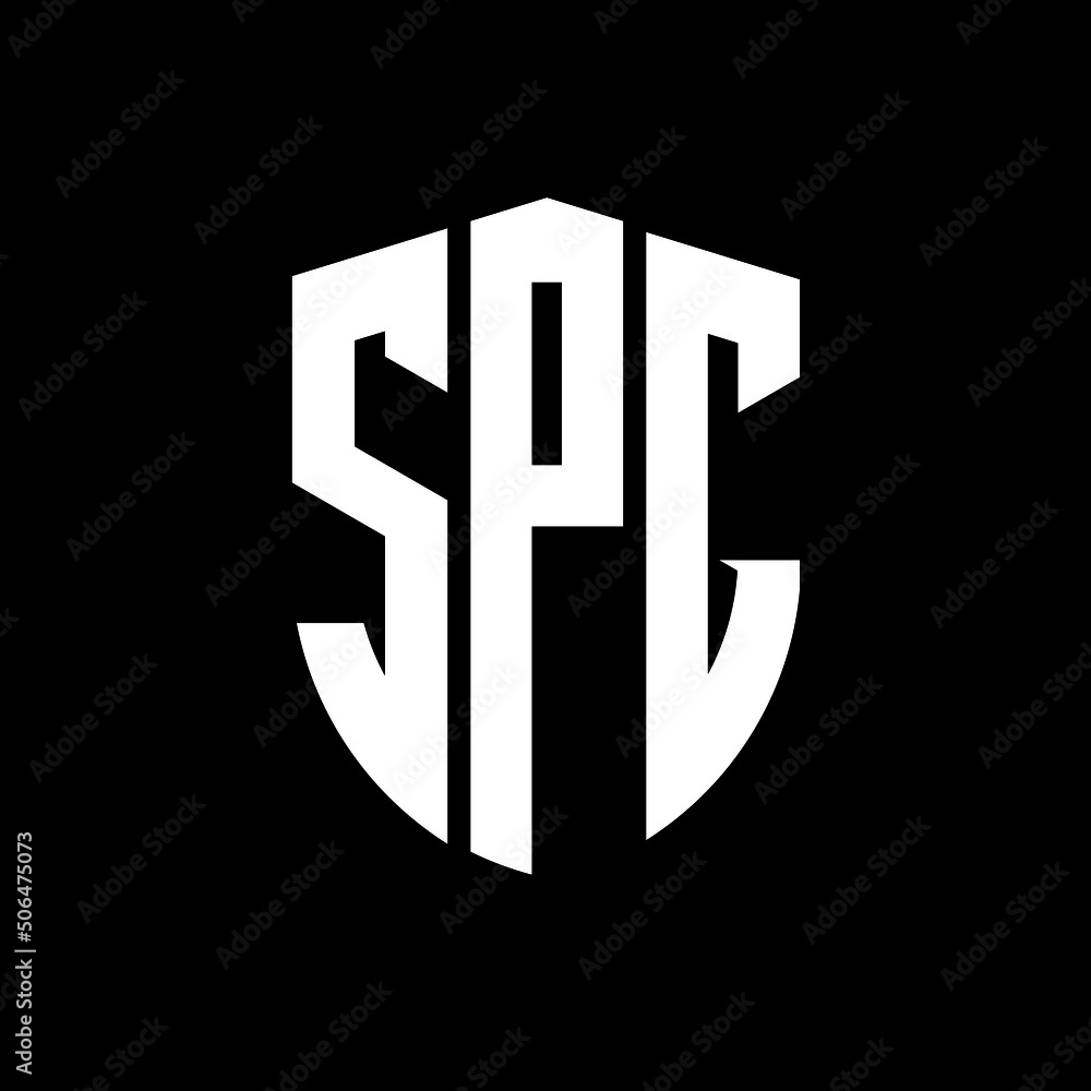 SPG letter logo design. SPG modern letter logo with black background ...