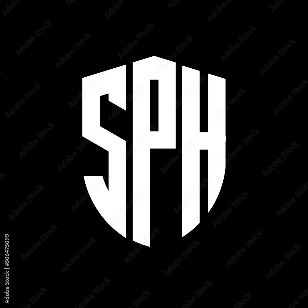 SPH letter logo design. SPH modern letter logo with black background ...