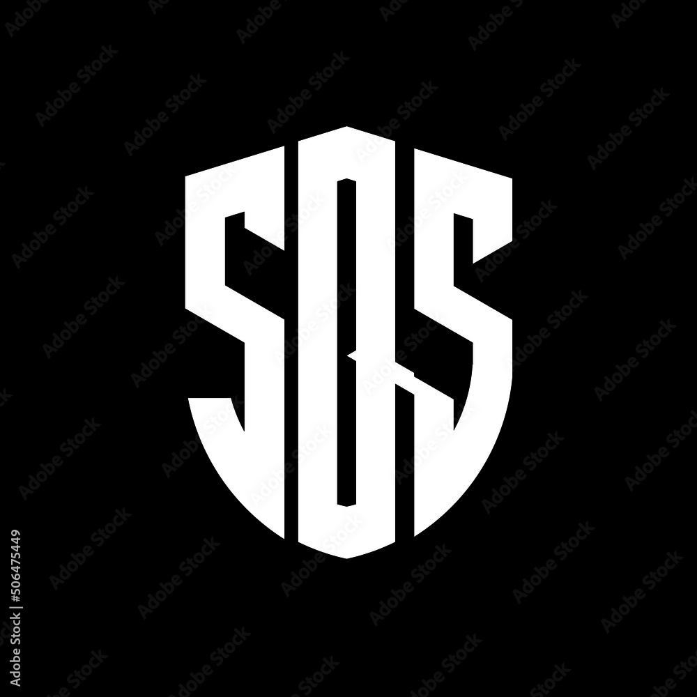 SQS letter logo design. SQS modern letter logo with black background ...