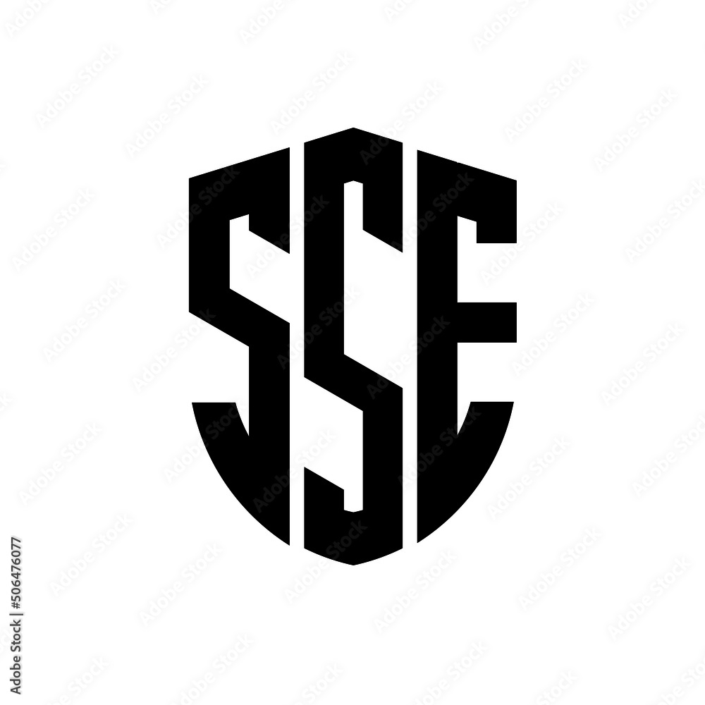 SSE letter logo design. SSE modern letter logo with black background ...