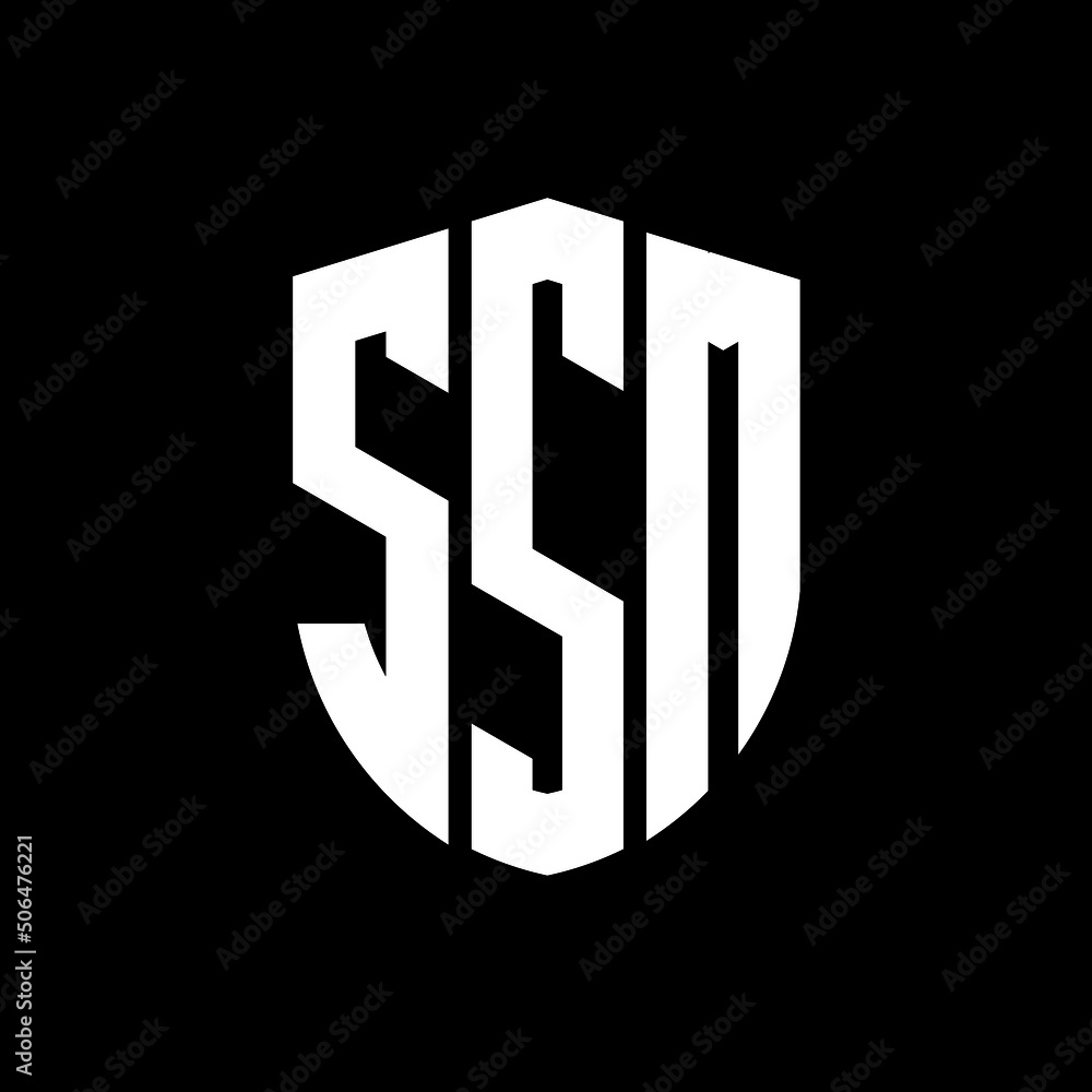 SSM letter logo design. SSM modern letter logo with black background ...