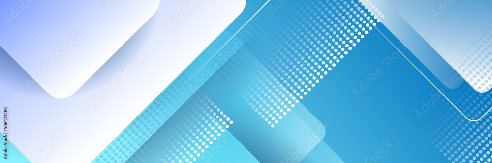 Modern abstract blue banner background with light multiply and shiny ...