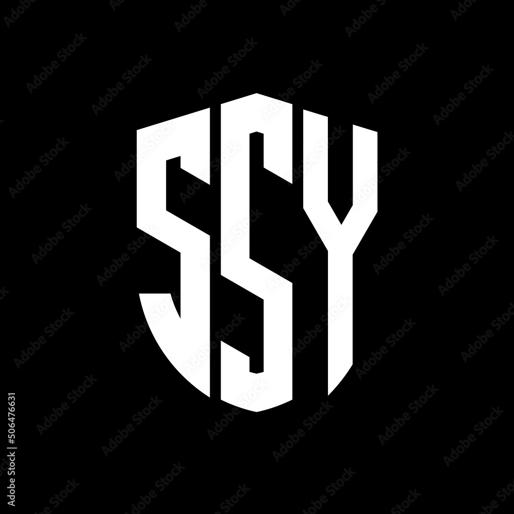 SSY letter logo design. SSY modern letter logo with black background ...
