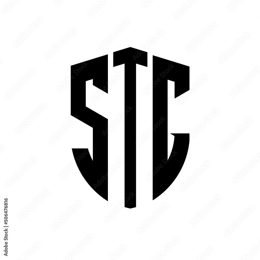 STG letter logo design. STG modern letter logo with black background ...