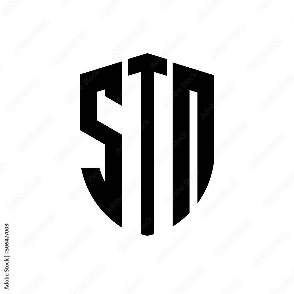 STN letter logo design. STN modern letter logo with black background ...