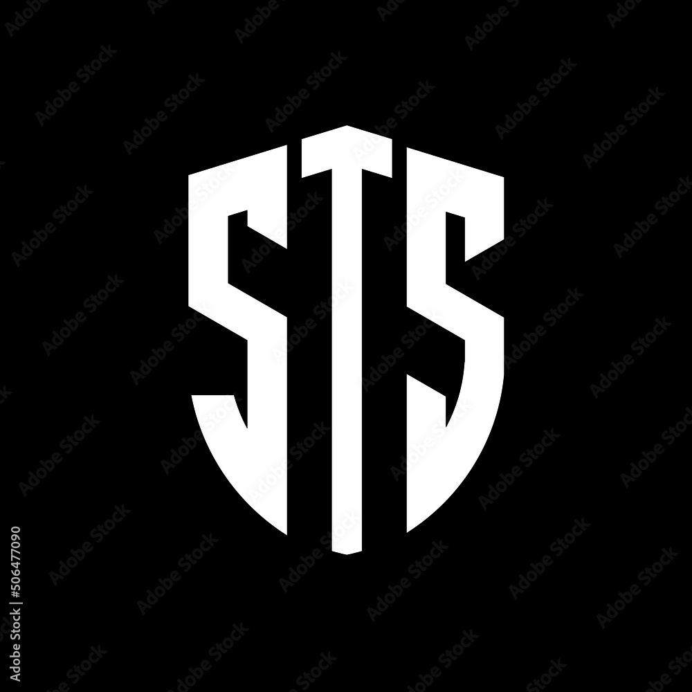 STS letter logo design. STS modern letter logo with black background ...