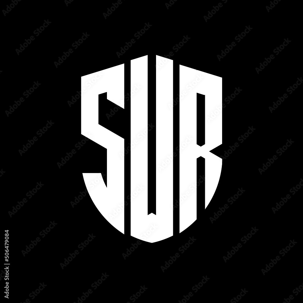 SWR letter logo design. SWR modern letter logo with black background ...