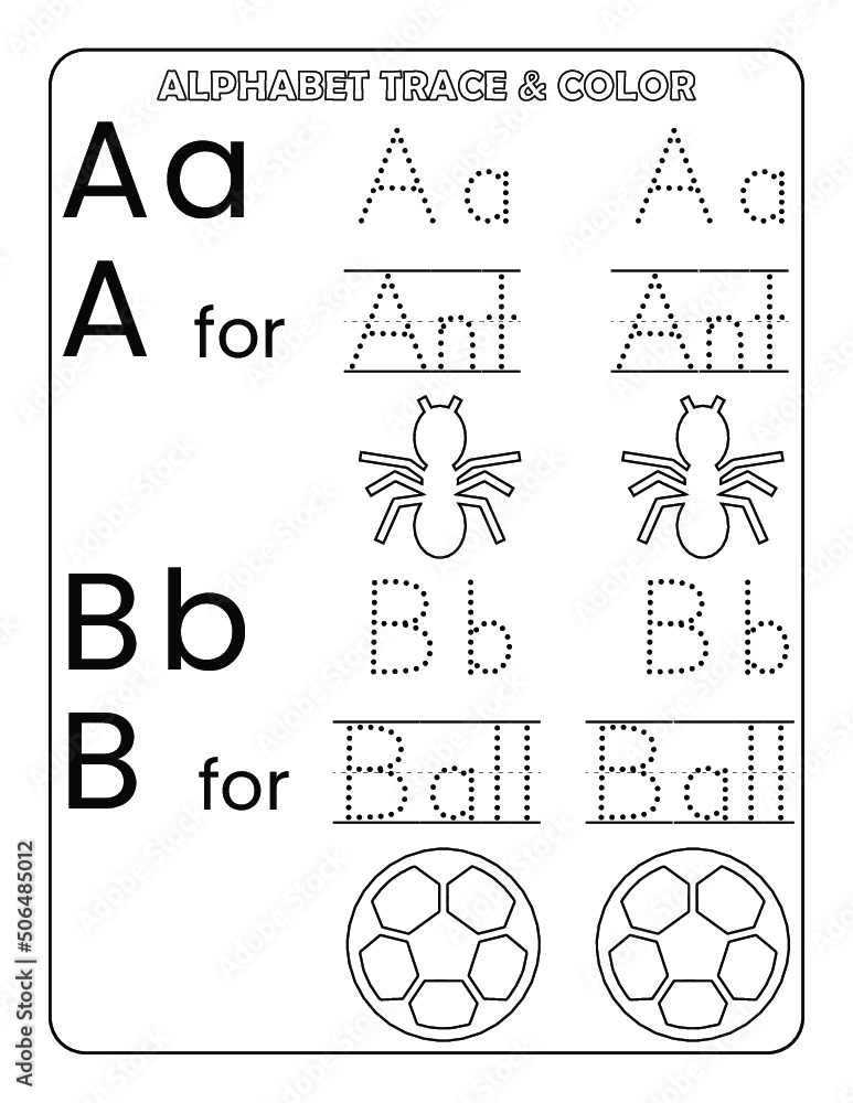 Alphabet Letters Tracing and Coloring Pages for kids, KDP Coloring ...