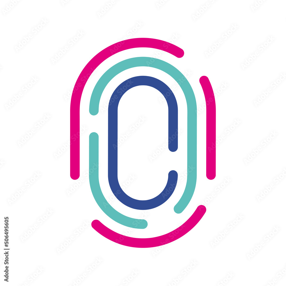 Abstract number 0 Line Colorful logo-icon. Modern numeral lines with ...