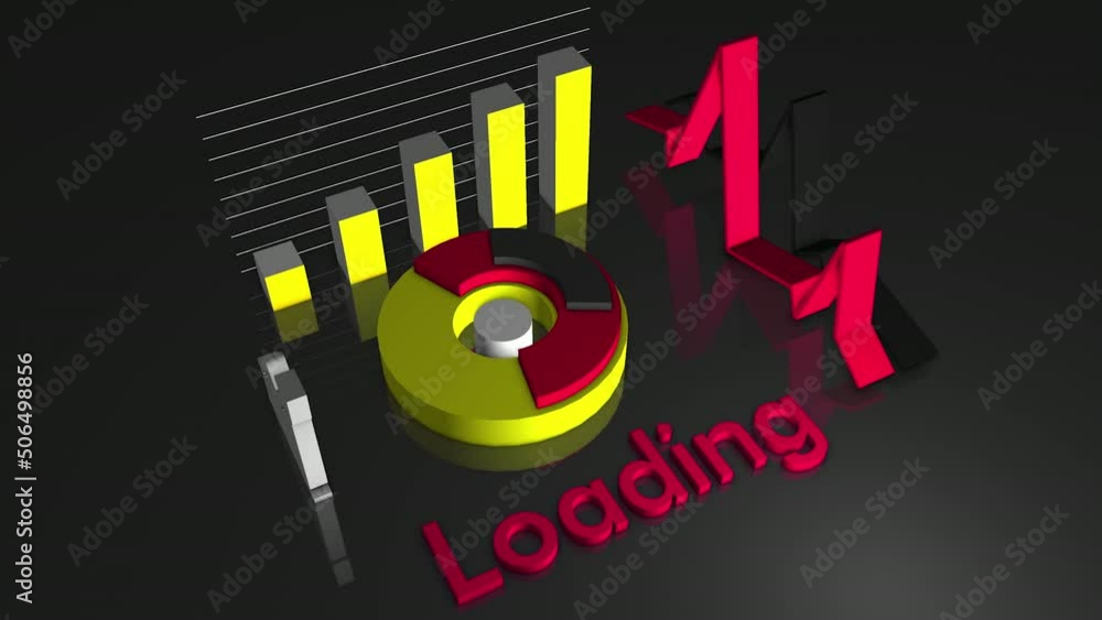 Loading background with 3d elements and shapes. Motion. Screensaver for ...
