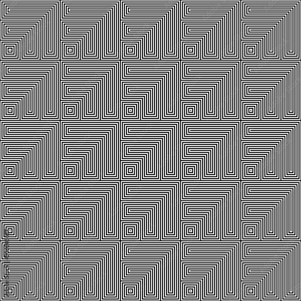 Seamless surface pattern design. Repeated white squares and angle ...