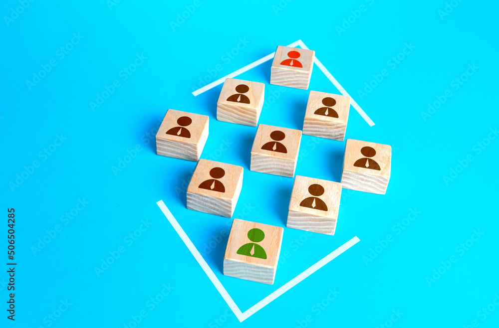 Two leaders in a team in a fight for supremacy. Rivalry and competition ...