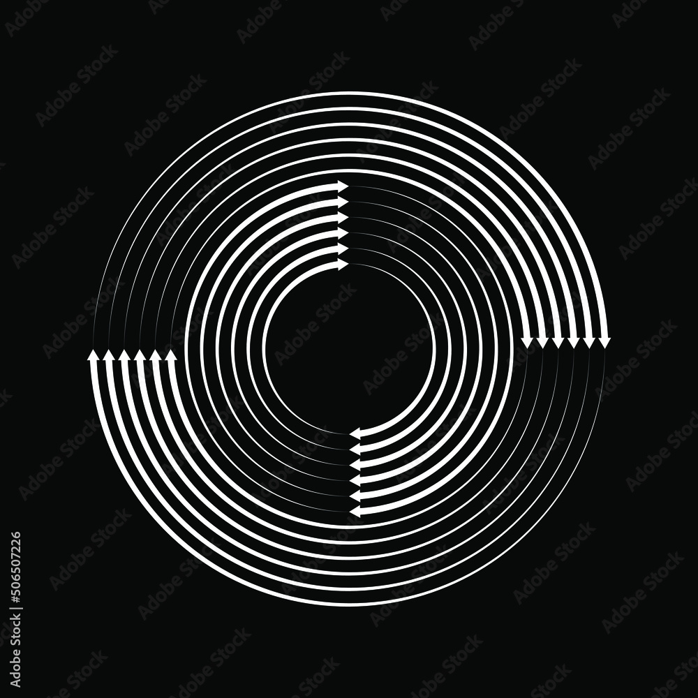 White speed lines with arrow heads. Geometric art. Design element for ...