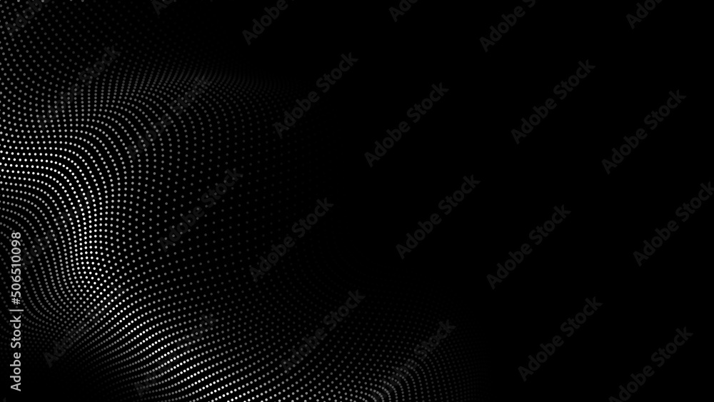 Large amount of data . Abstract black background with futuristic point ...