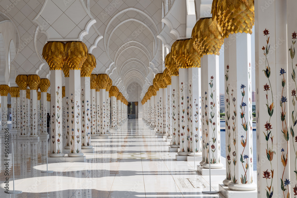 Great White Mosque, a large white marble Muslim palace Stock Photo ...