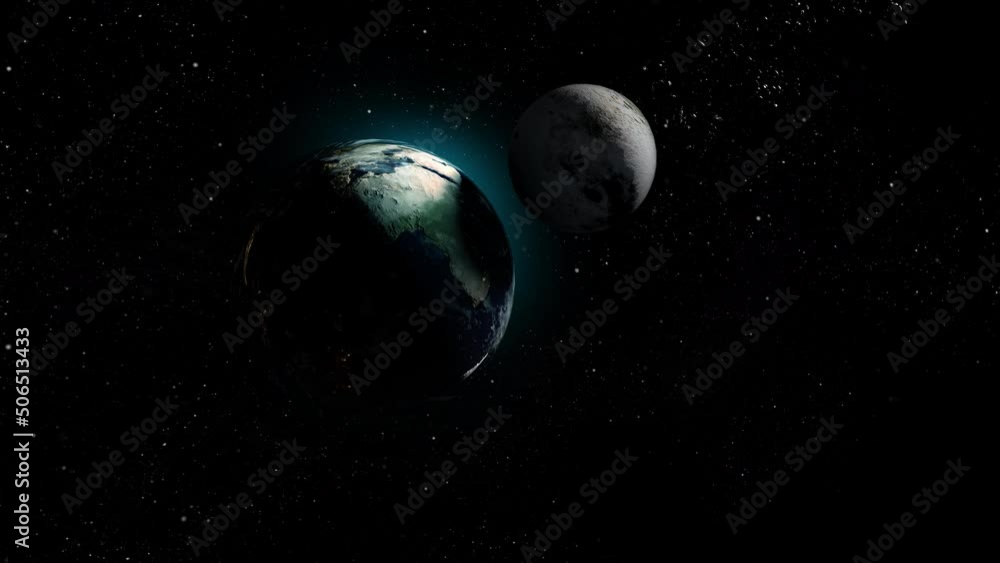 Vídeo do Stock: The moon impacting Planet earth causing Disaster, outer ...