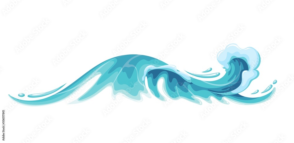 Ocean wave. Splash water motion, sea waves tide splash, with spray ...