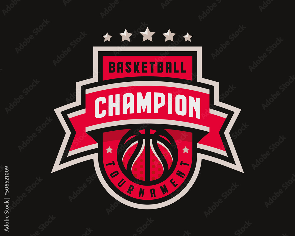 Basketball logo design, emblem tournament template editable for your ...