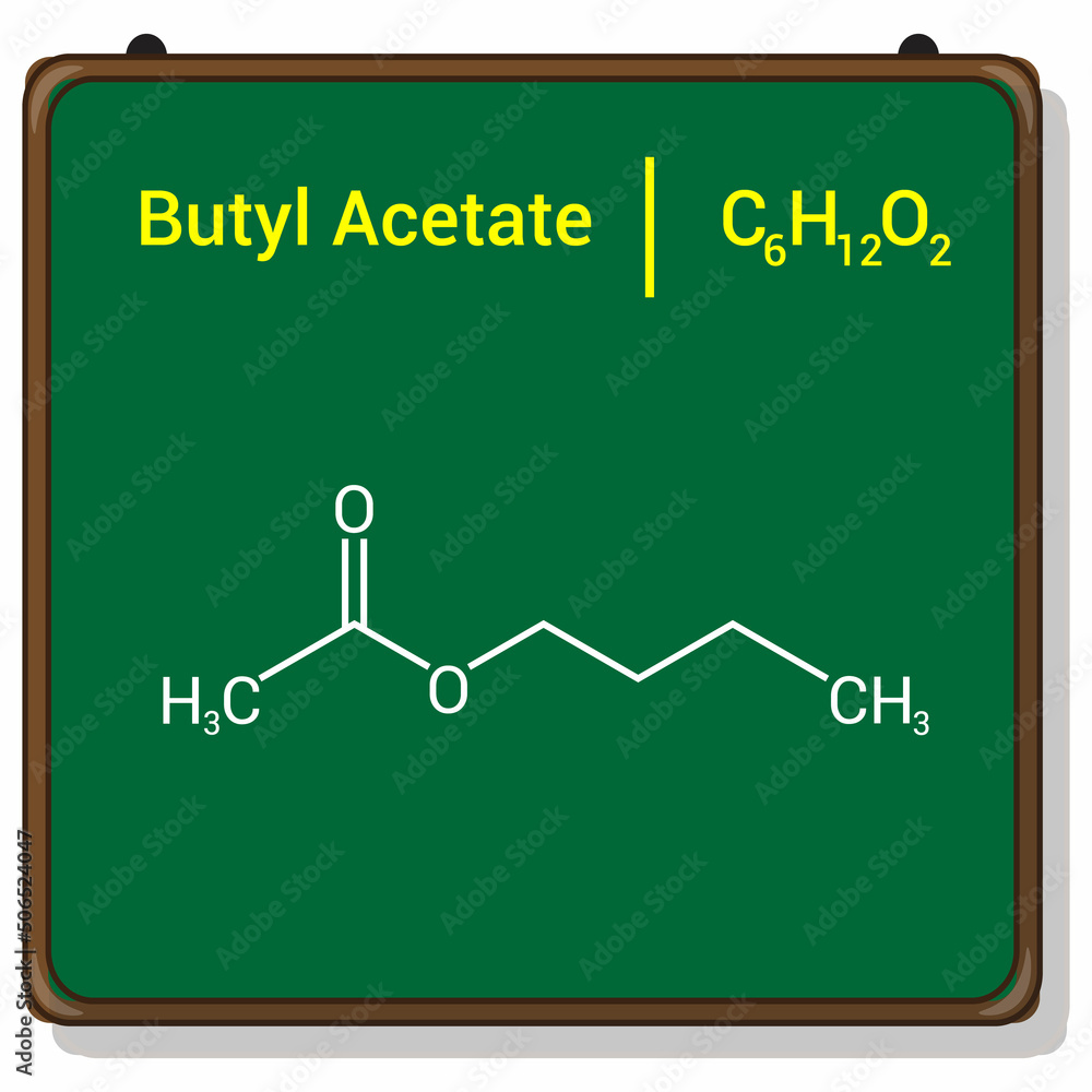 chemical structure of Butyl acetate (C6H12O2) Stock Vector | Adobe Stock