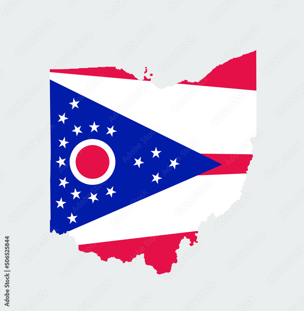 Ohio map flag vector silhouette illustration isolated on white ...