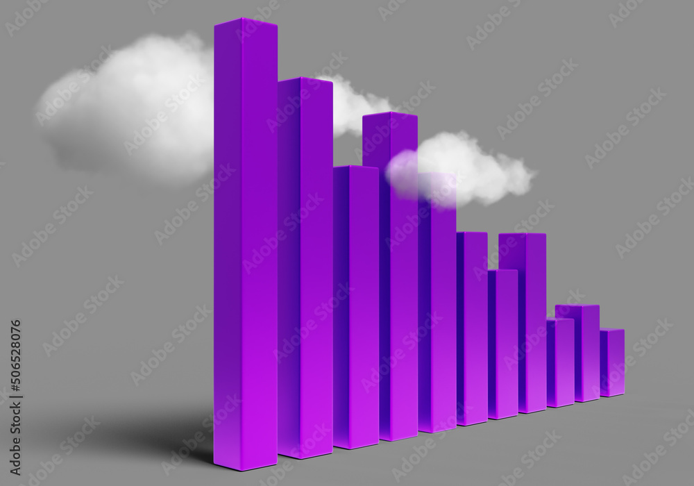 Falling chart. Graph is metaphor for negative trends. Concept of ...