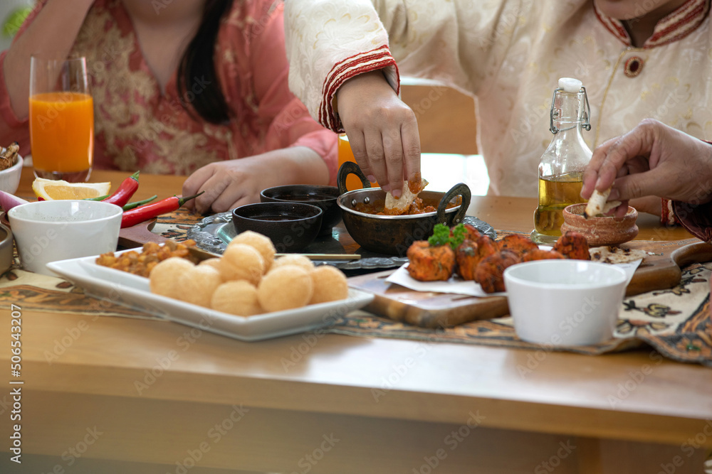 Indian cuisine, panipuri is snack from India, curry butter chicken ...