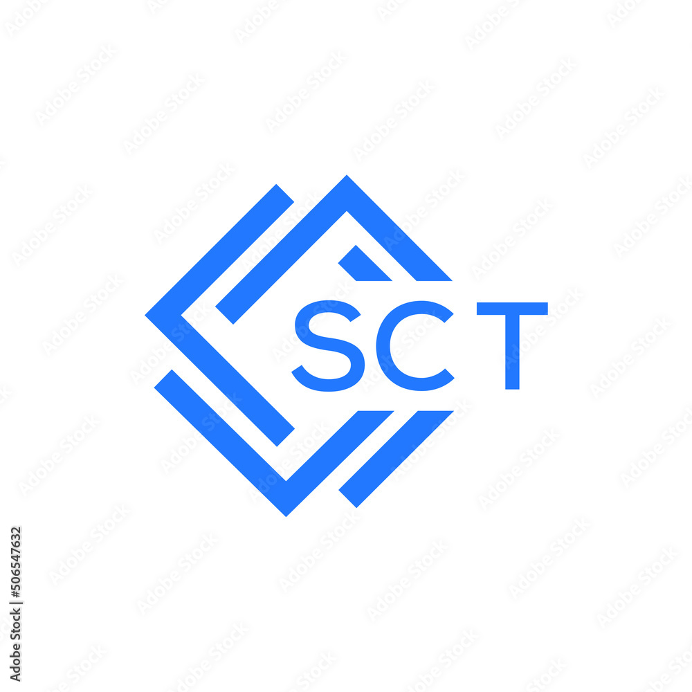SCT technology letter logo design on white background. SCT creative ...