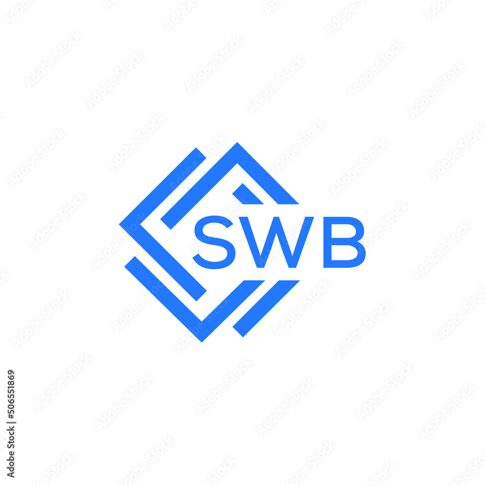 SWB technology letter logo design on white background. SWB creative ...