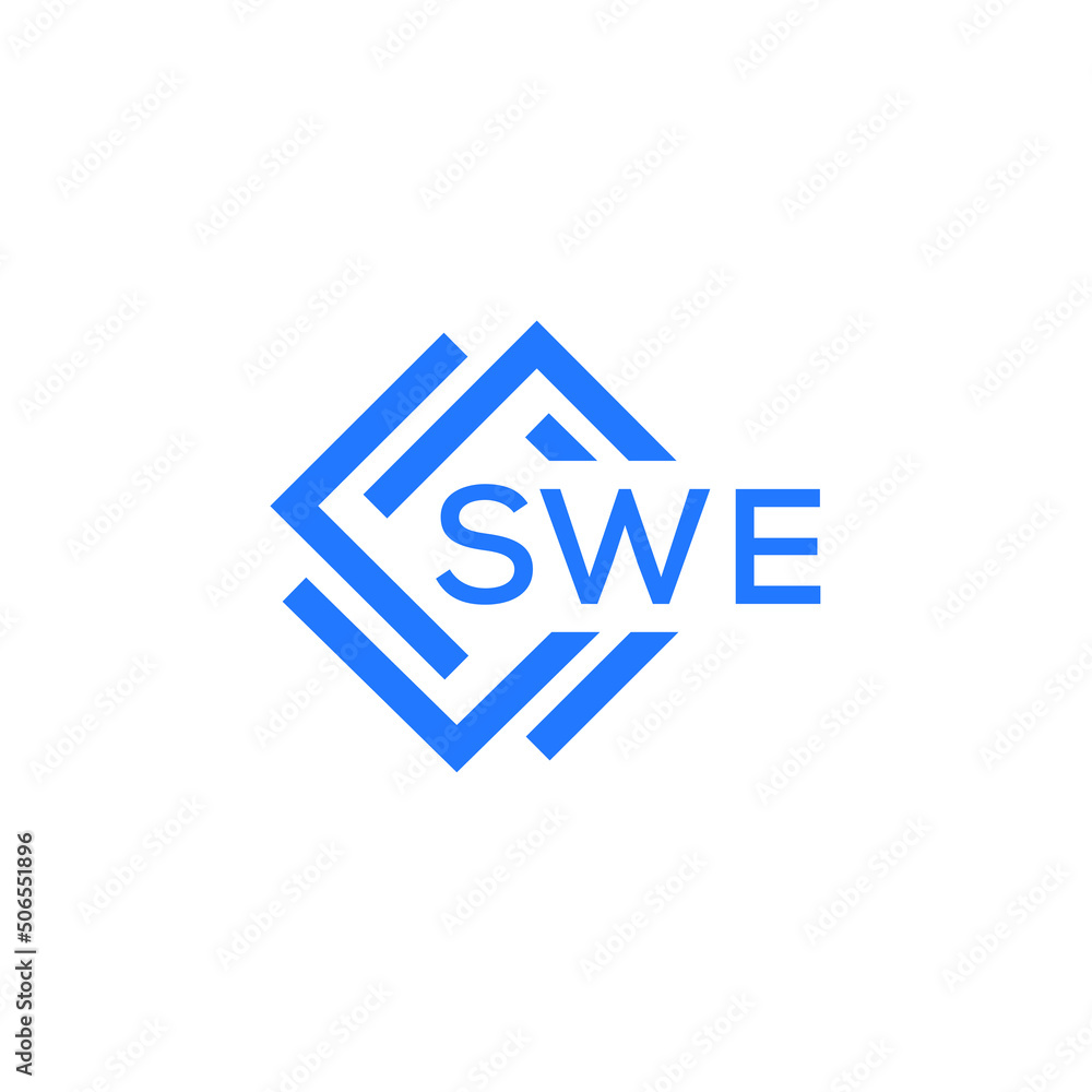 SWE technology letter logo design on white background. SWE creative ...