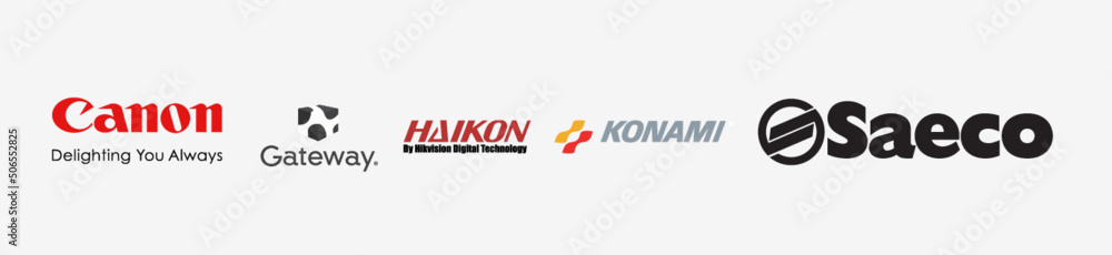 Technology logo bundle: Saeco logo, Gateway Computers logo, Konami logo ...