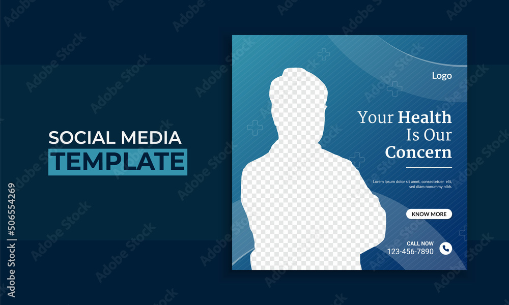 Corporate medical social media post template design Stock Vector ...
