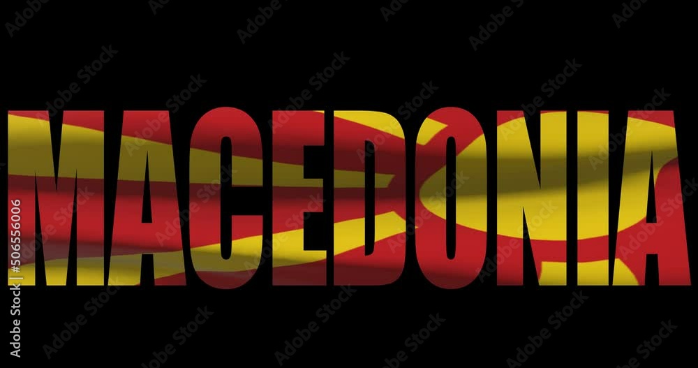 Macedonia country name on transparent background. Word animation with ...