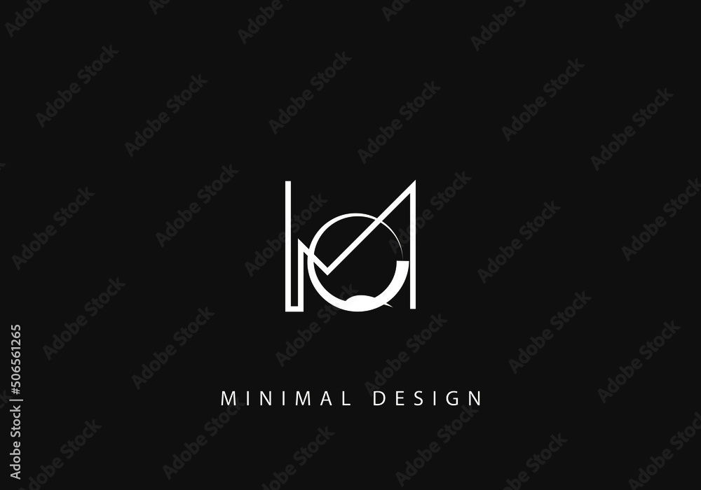 Alphabet letter MQ logo design line art Stock Vector | Adobe Stock