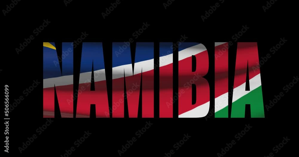 Namibia country name on transparent background. Word animation with ...