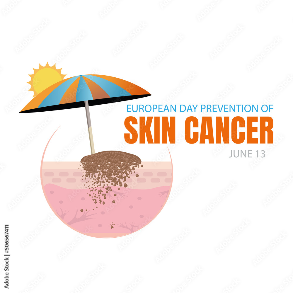 European Day for the prevention of skin cancer.flat illustration on ...