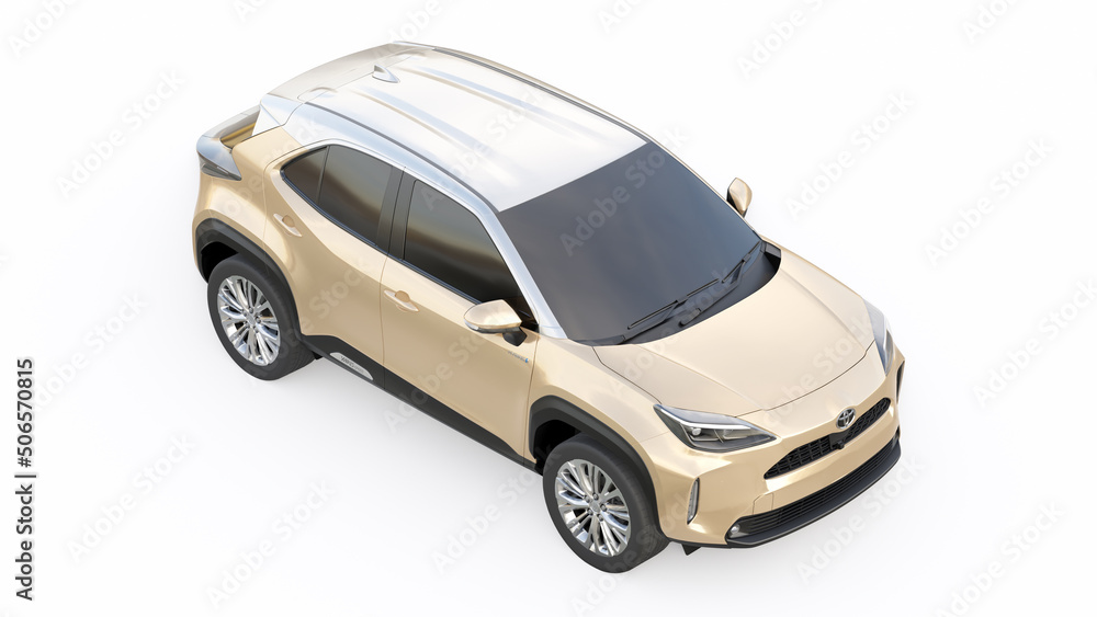 Tokyo, Japan. April 20, 2022: Toyota Yaris Cross 2020. Compact SUV with ...
