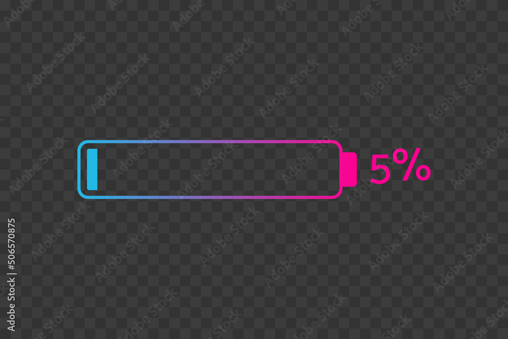5 percent chart. Vector percentage infographics on transparent ...