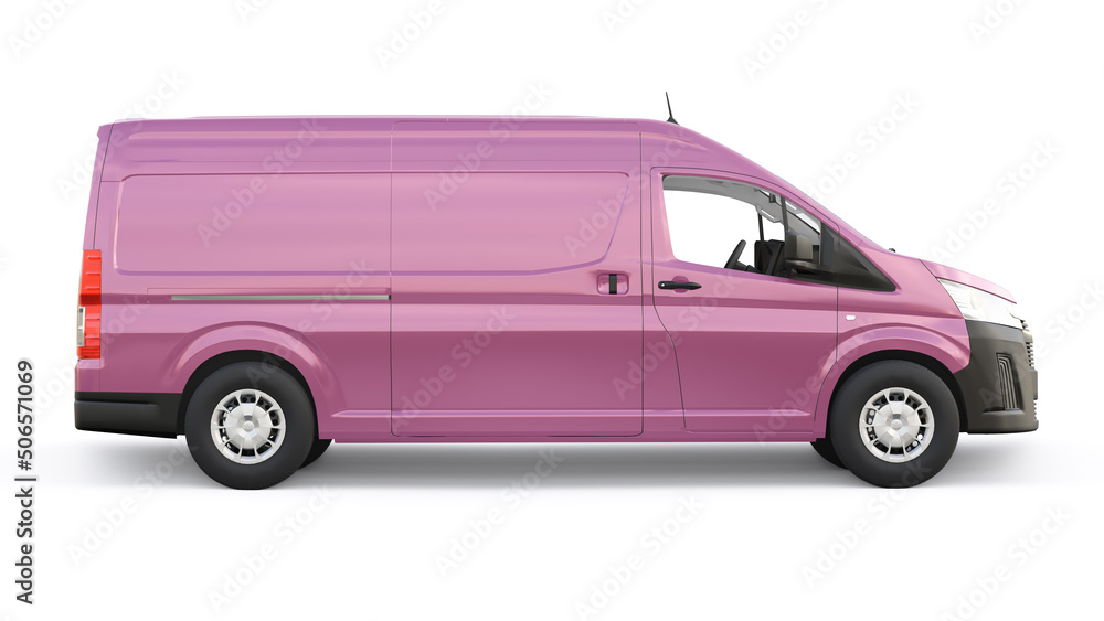 Tokyo, Japan. April 12, 2022: Toyota Hiace. Pink commercial van for ...