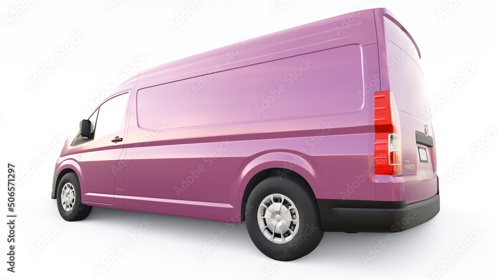 Tokyo, Japan. April 12, 2022: Toyota Hiace. Pink commercial van for ...