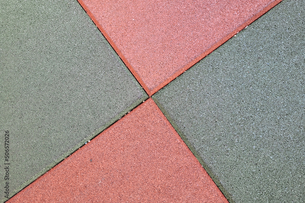 Texture and pattern of rubber flooring at playground. Ethylene ...