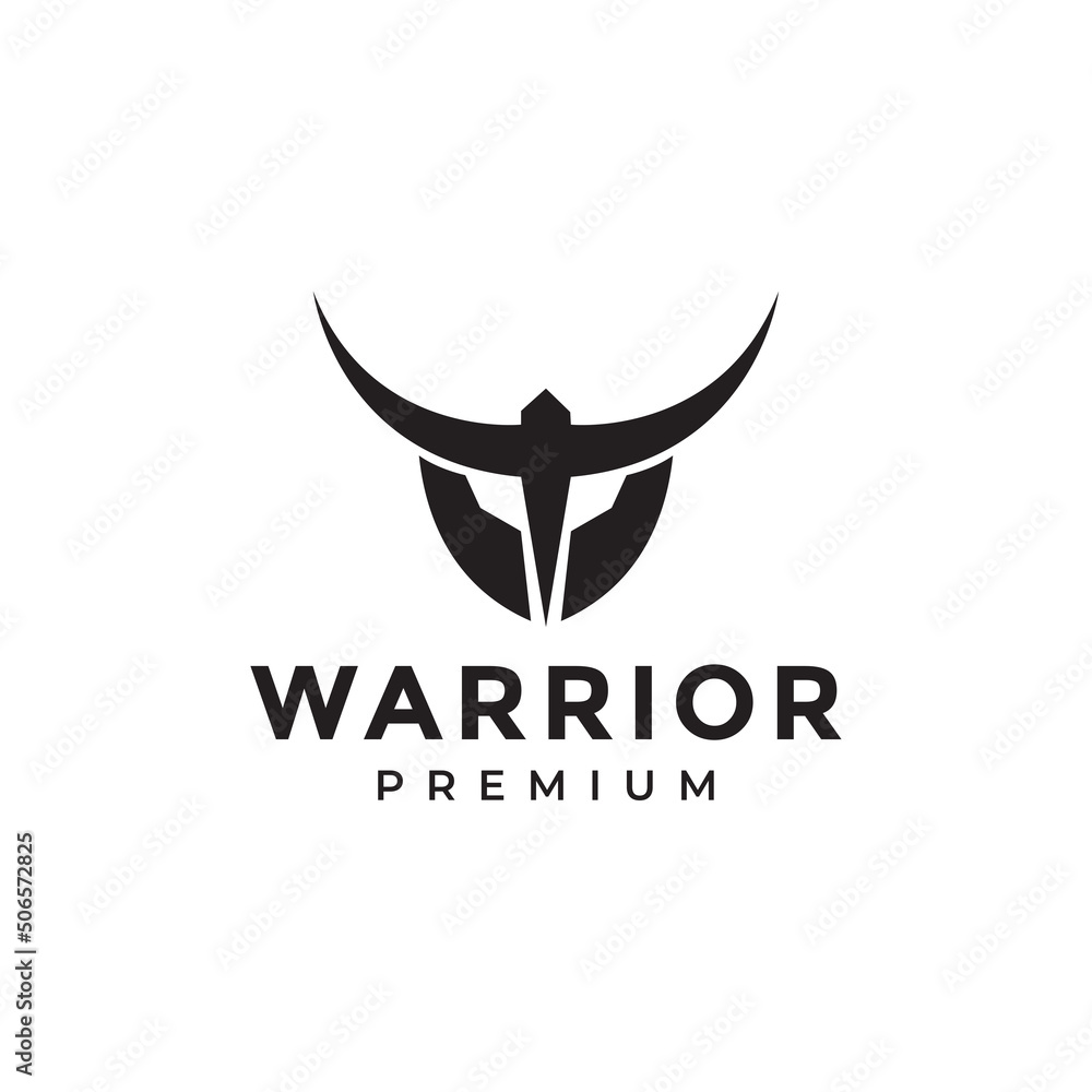 minimal head helmet warrior logo design vector graphic symbol icon ...